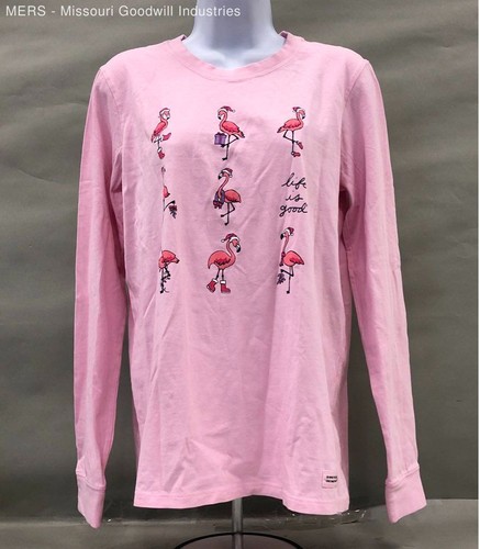 Women's Life Is Good Pink T-Shirt Size M Regular | eBay