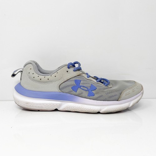 Under Armour Girls Assert 10 3026189-100 Gray Running Shoes Sneakers ...