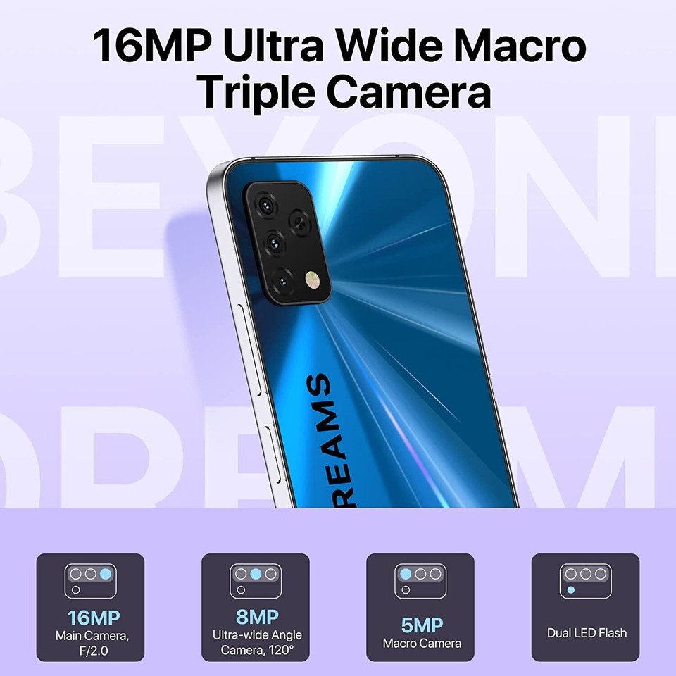 UMIDIGI A11S 6.53'' Smartphone 16MP AI Triple Camera Android 11 Dual ...