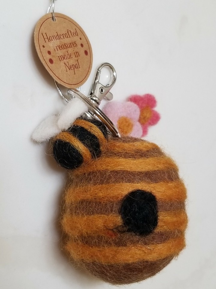 Ganz 100% Wool : Felted Beehive : Key Ring : New : Made In Nepal | eBay
