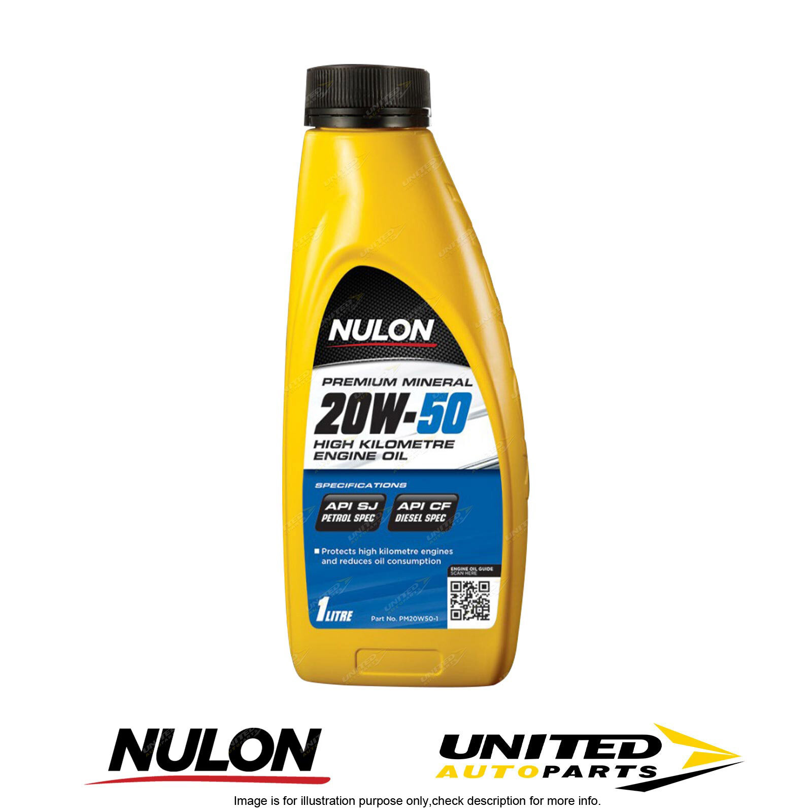 NULON Premium Mineral 20W-50 High Kilometre Engine Oil 1L for FORD ...