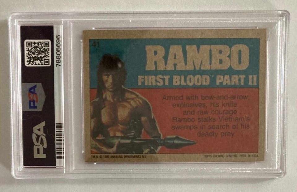 1985 Topps Rambo "Unstoppable" First Blood II Card #41 PSA EX-MT 6 | eBay