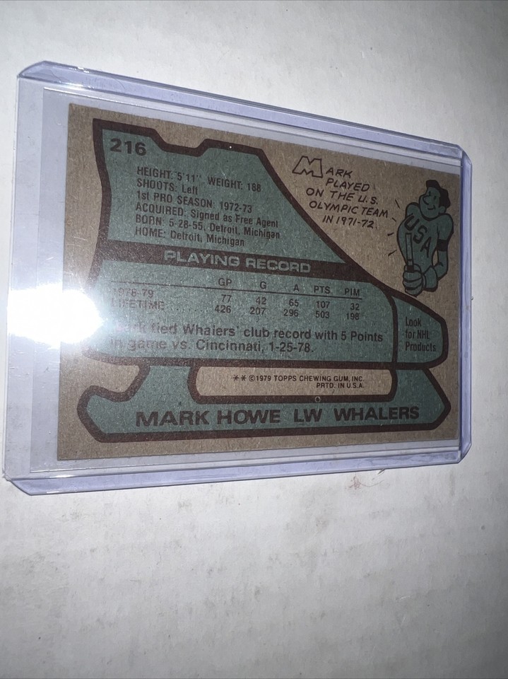 1979 TOPPS #216 MARK HOWE * Hartford Whalers | eBay