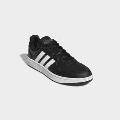 Adidas Hoops 3.0 GY5432 Sneaker Men's Black White Leather Low Top ...
