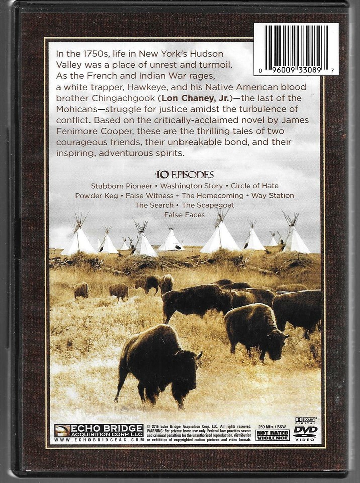 Echo Bridge, HAWKEYE and the Last of the Mohicans, 10 Episodes, USED ...