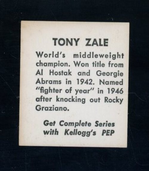 1948 Kellogg's Pep Tony Zale Boxing Crease GD LOOK! SV | eBay