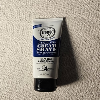Magic Light Fresh Scent Razorless Cream Shave Razor Bump For Beard 6oz ...