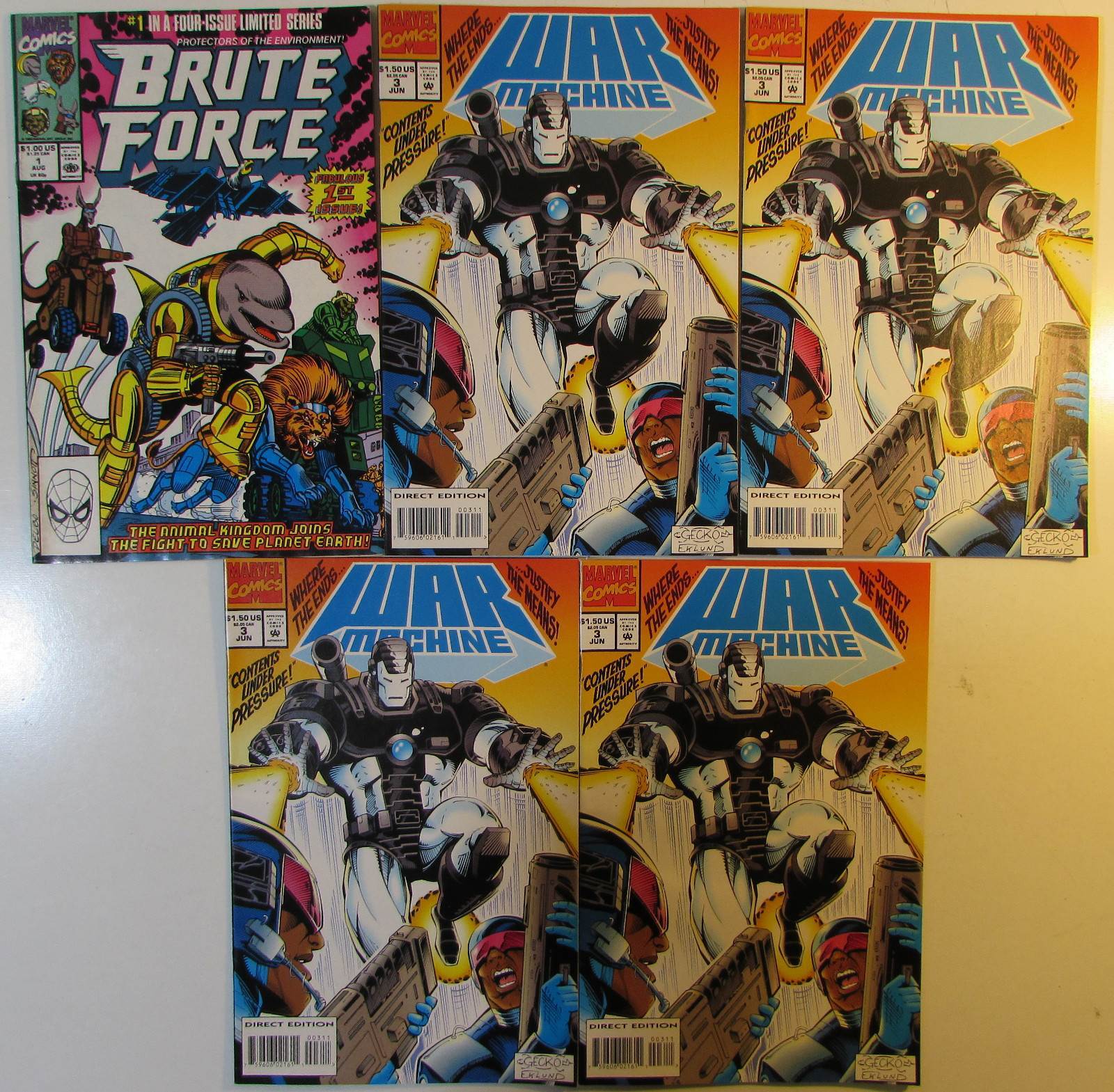 Mixed Lot of 5 #Brute Force 1, War Machine 3 x4 Marvel (1994) 1st ...