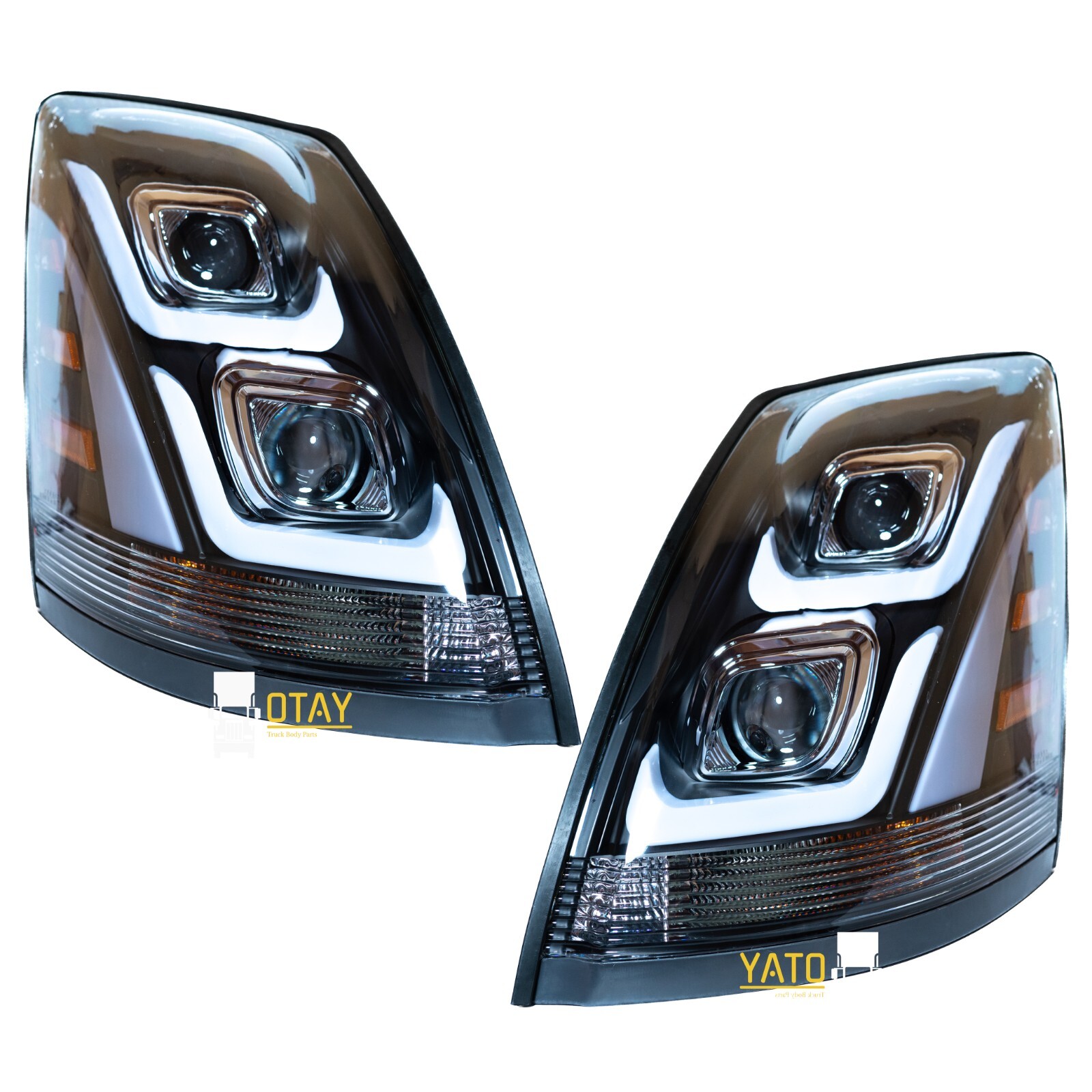 2004 - 2018 Volvo VNL Headlight LED, Set Left & Right Sides