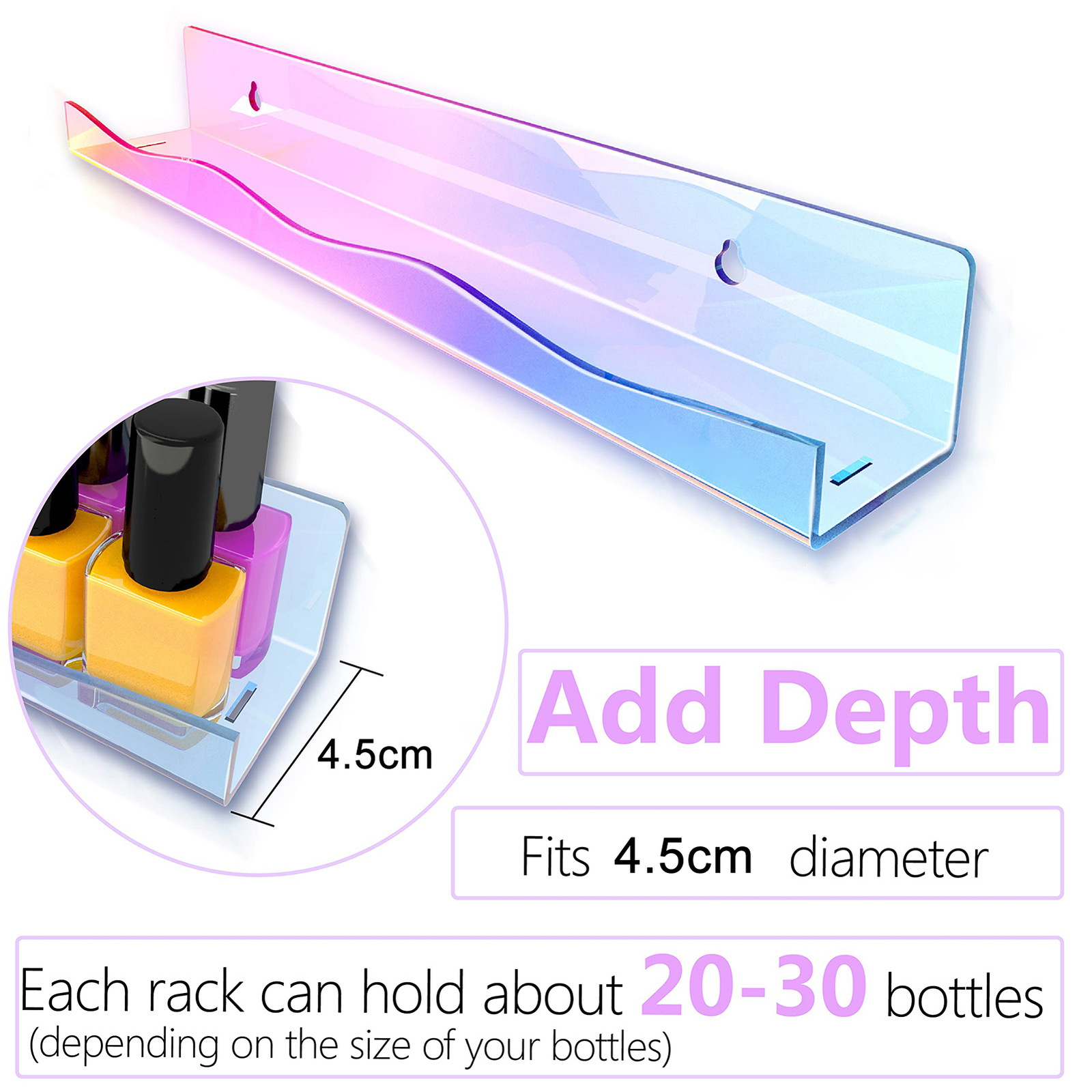 2pcs Wall Storage Rack Sturdy Store Wall Mounted Display Stand ...