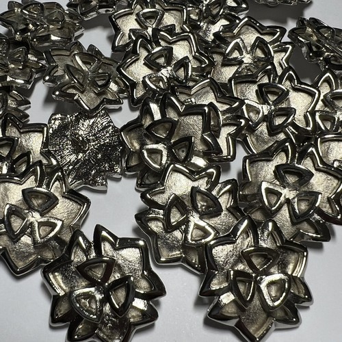 36 Artistic Star Metal Button Silver/Nickel Finish 25mm, 1" Shank Base ...