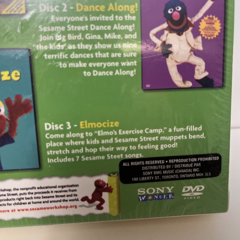 Sesame Street 3 DVD Gift Collection+Bonus CD Brand New Sealed 3 Disc ...