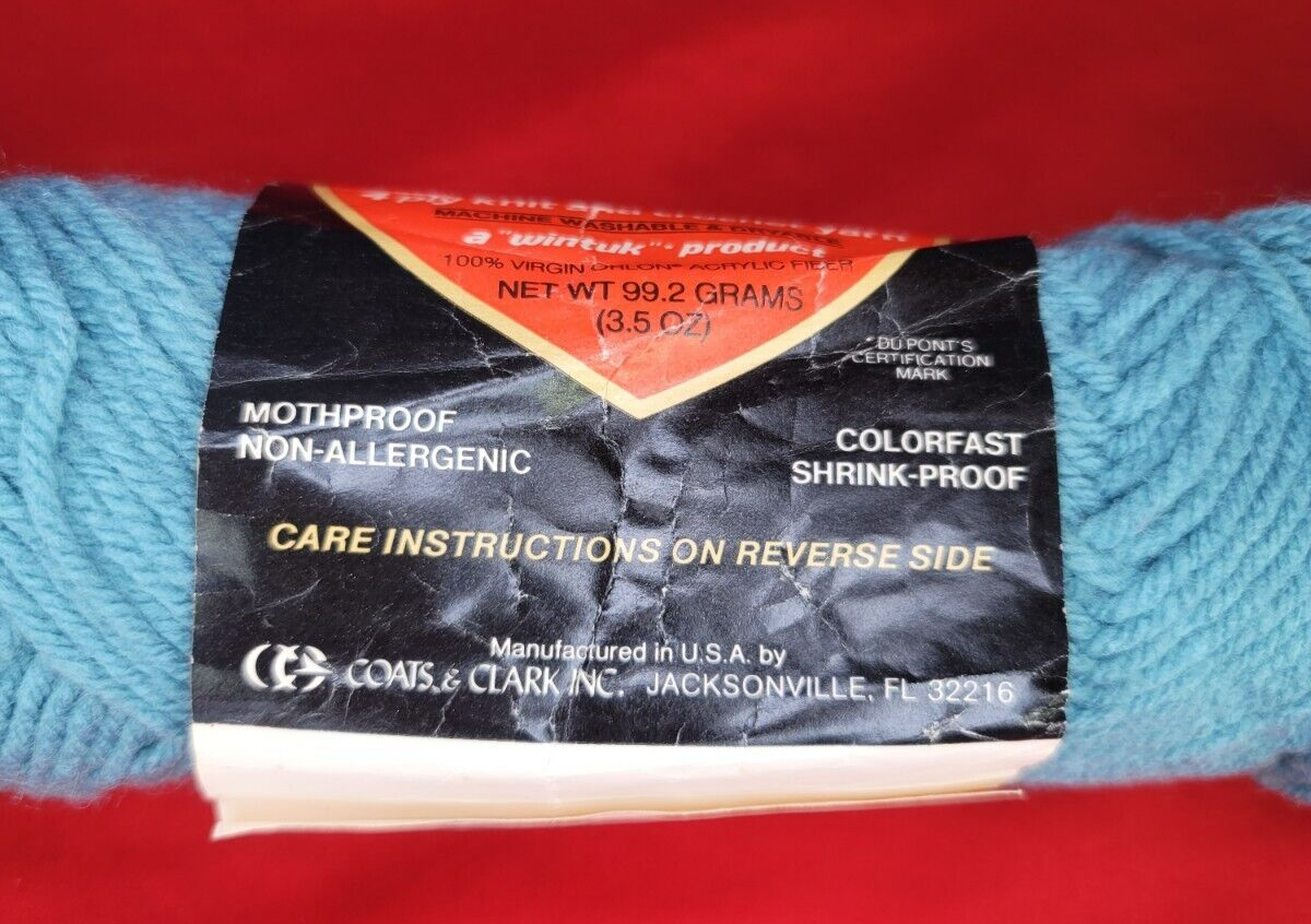 Blue Gray 807 Knit & Crochet Yarn VintageVirgin Orlon Acrylic Fiber 2.4 ...