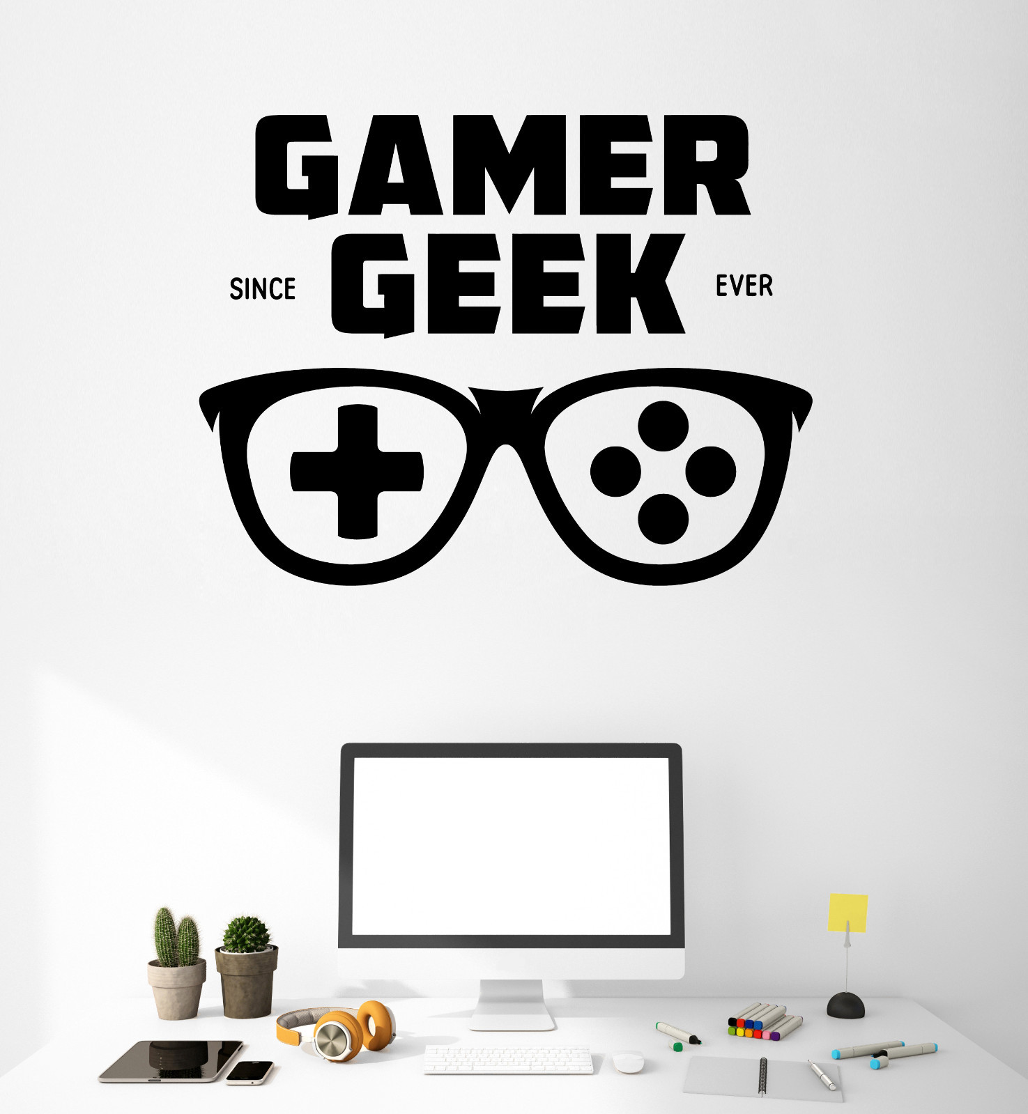 Wall Vinyl Decal Game Words Cloud Gamer Since Geek Ever Decor z4753 | eBay