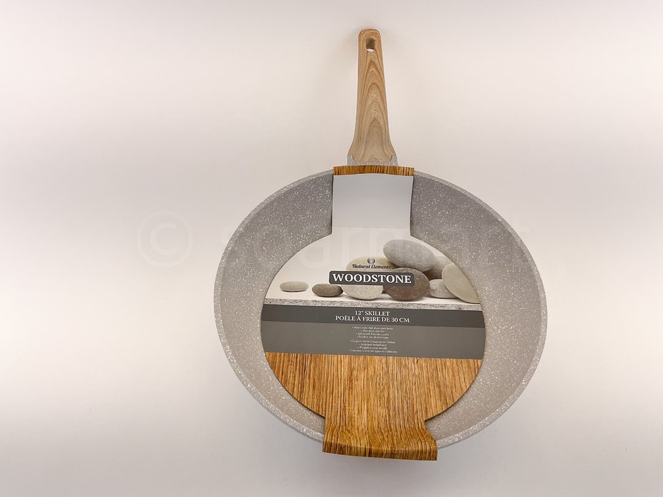 Natural Elements Woodstone Big Skillet/Frying Pan Nonstick Heavy Duty ...
