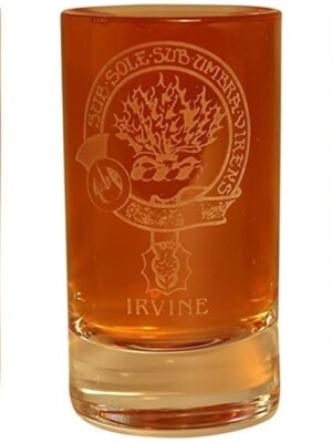Collins Crystal Irvine Clan Crest Dram Tot Shot Glass | eBay UK