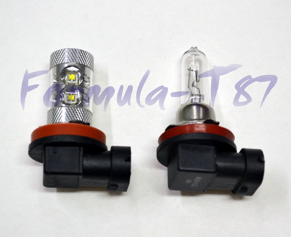 LED 50W H9 Green Two Bulbs Head Light High Beam Replacement Bike Show ...