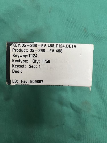 BOX OF 50 Schlage Everest 29 Key Blank 35-268-EV. 468. T124. KEYWAY ...