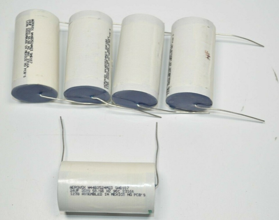 Lot of 5 Aerovox 24uF 250V Axial Film Capacitors Model# W44B252M23 | eBay