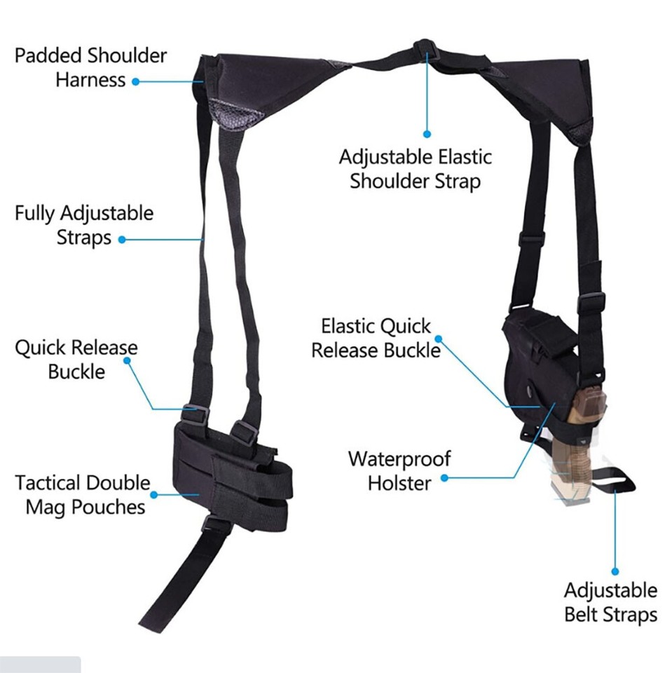 Tactical Shoulder Gun Holster Underarm Concealed Carry Pistol Holder w ...