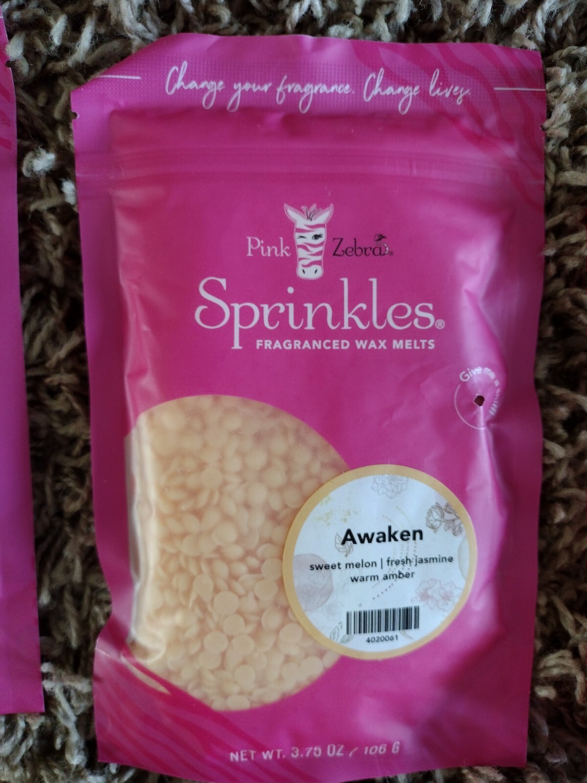 Pink Zebra Wax Pellet Sprinkles NEW Sealed 3.75 oz Awaken Scent | eBay