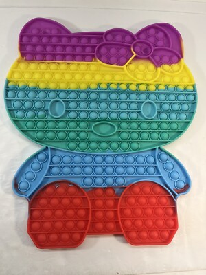 Big Jumbo Hello Kitty Push Bubble Fidget Toys Rainbow Large Stress ...