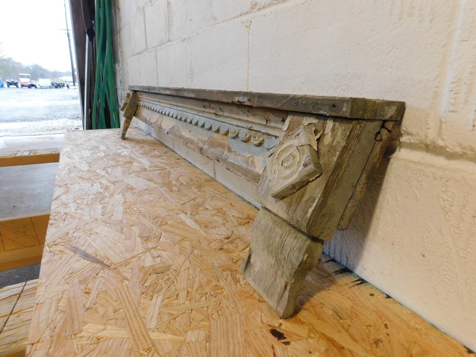 Antique EXTERIOR PEDIMENT Lintel Header VICTORIAN Style Chippy Paint ...