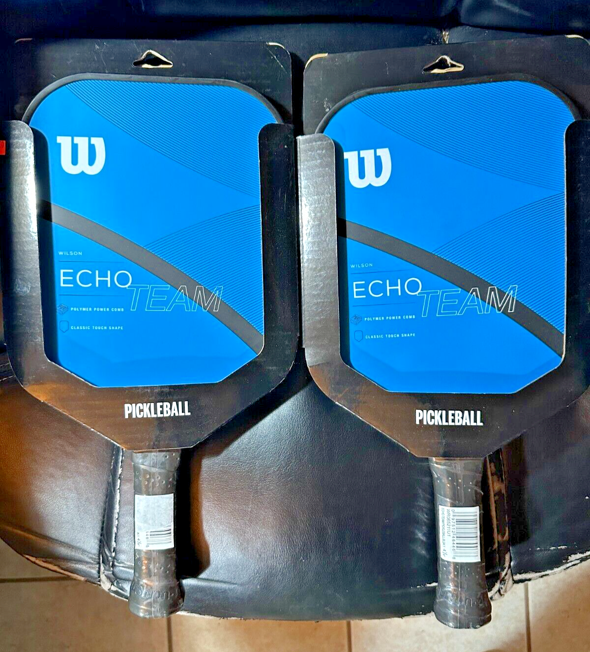 2pc Wilson ECHO TEAM Pickleball Paddle 4-1/8" Classic Shape WR065211U1 ...