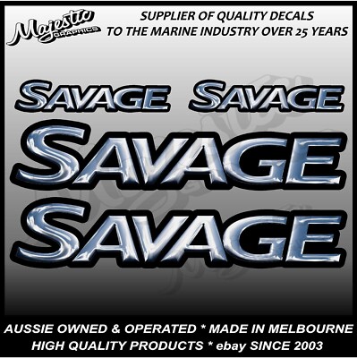 SAVAGE - DECALS - SET OF 4 - BOAT DECALS / STICKERS | eBay UK