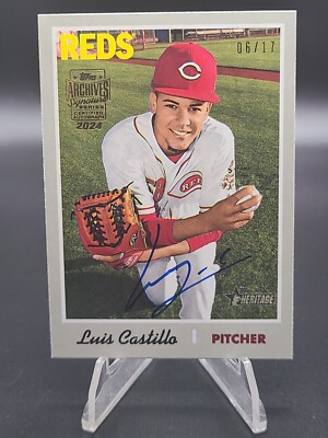 2024 TOPPS ARCHIVES 2019 LUIS CASTILLO AUTOGRAPH AUTO #D/17 CINCINNATI ...
