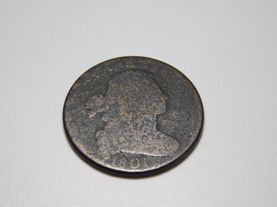 VINTAGE US COPPER COINS 1801 DRAPED BUST LARGE CENT | eBay