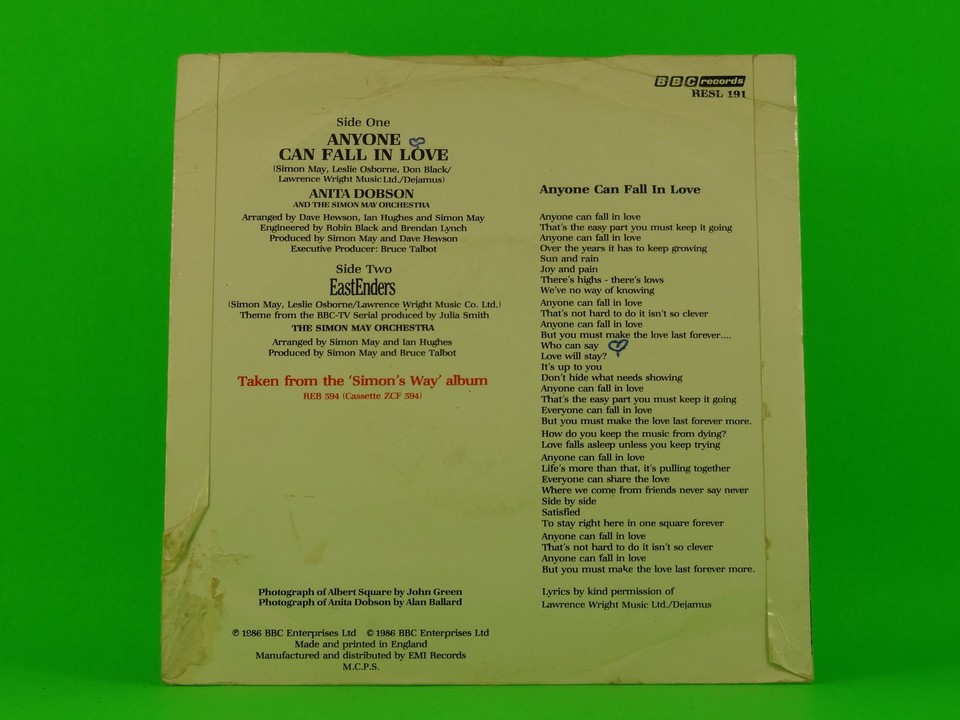 DOBSON,ANITA ANYONE CAN FALL IN LOVE (2) (137) 7" BBC | eBay UK