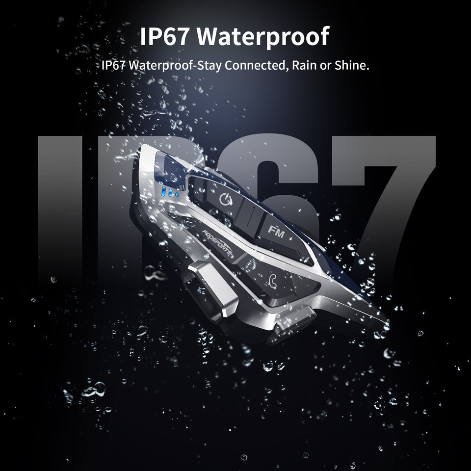 T6 Bluetooth Motorrad Helm Intercom 1000m 2-Way Live Headset ...