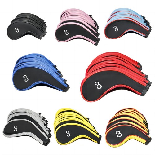 10x Multicolor Zipper Golf Iron Club Headcovers 3-9,Pw,Sw,A Iron cover ...