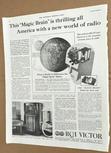 RCA Victor Magic Brain radio ad 1935 originl vintage ad 1930s retro ...