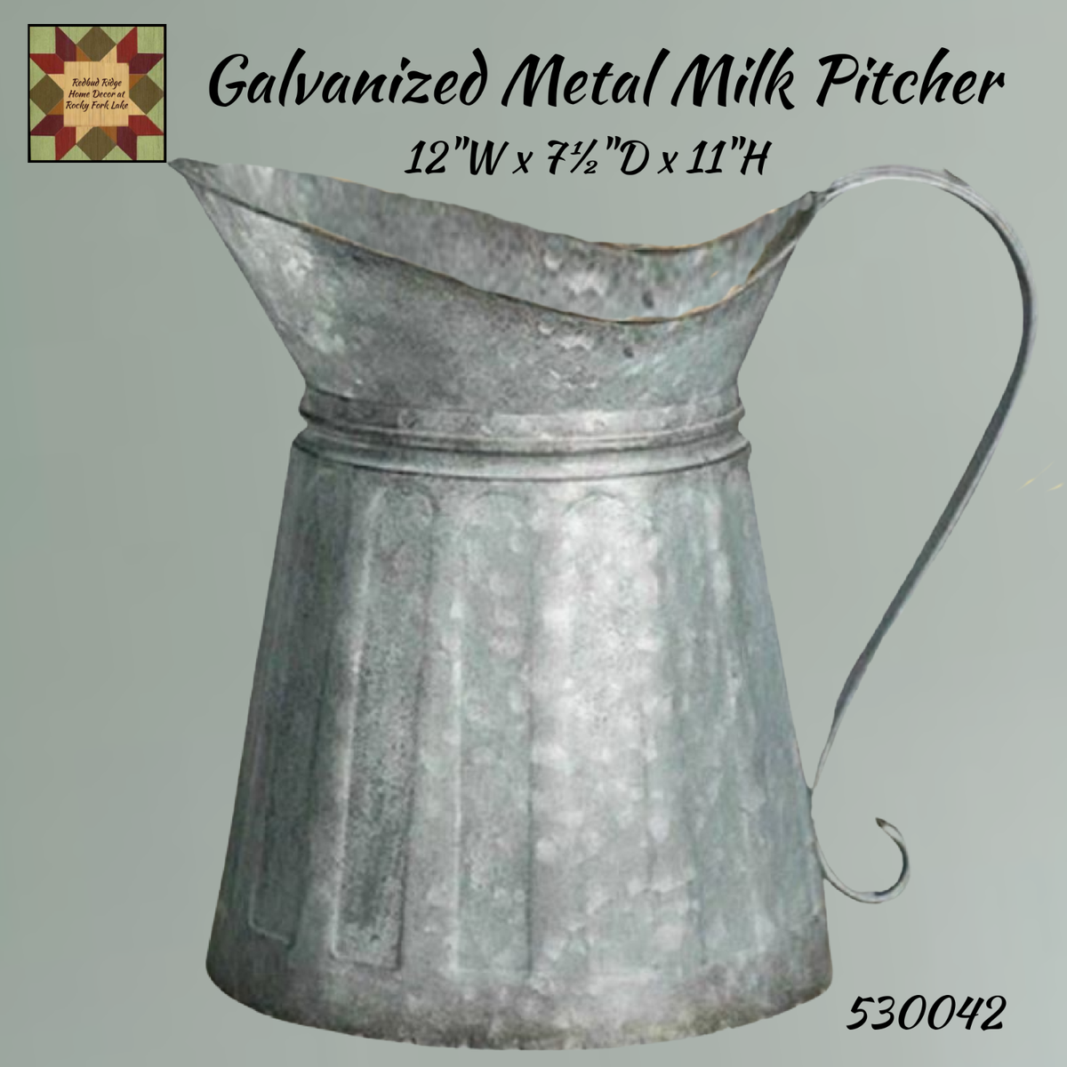 Rustic Galvanized Metal Pitcher Galvanized Metal Pitcher With Boxwood
