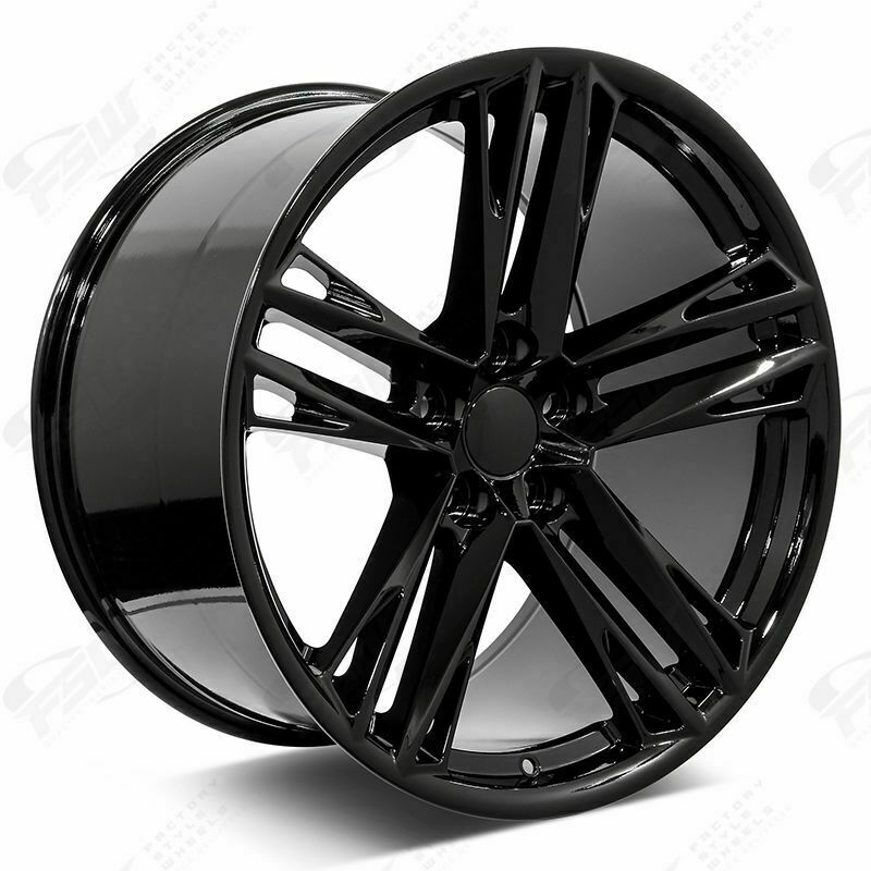 20" Black Wheels 20x10 +23 / 20x11 +43 5x120 Fit Chevrolet Camaro Chevy ...
