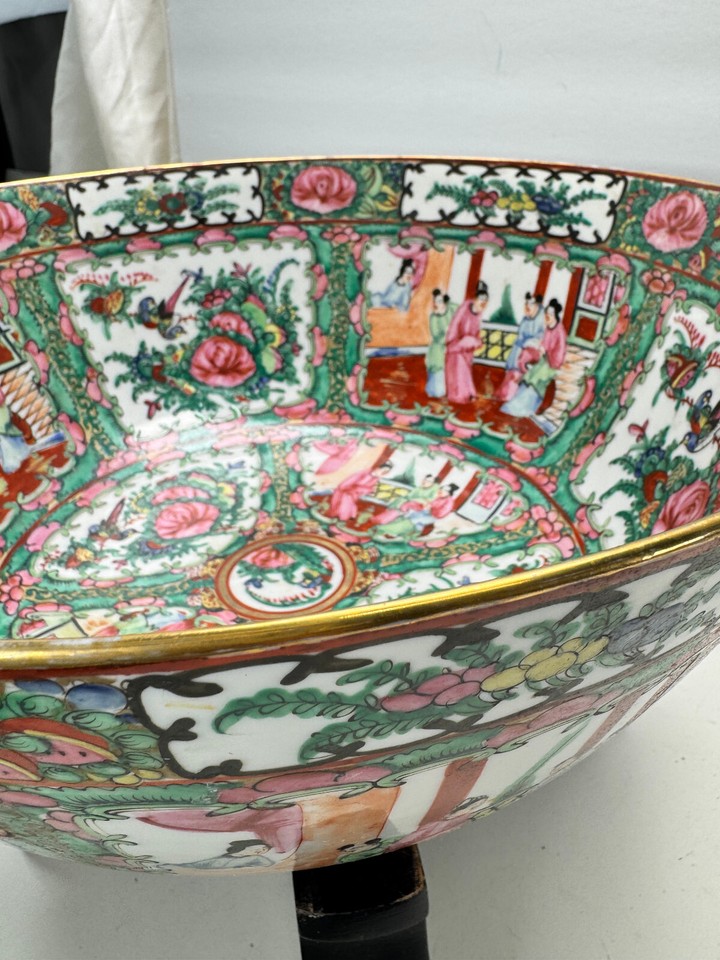 Bowl 2 piece stand Japanese Porcelain Ware ACF 14" Hand Decorated In ...