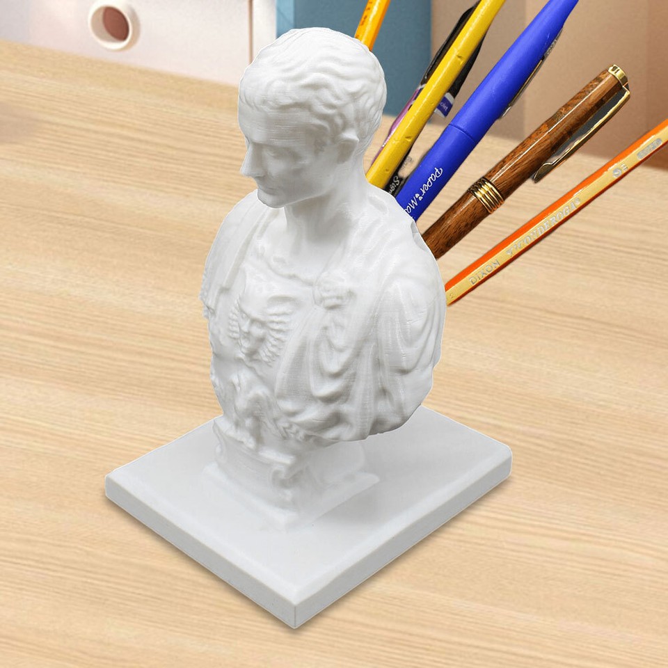 Julius Caesar Statue Desktop Pen Holder Resin Pencil Container for ...
