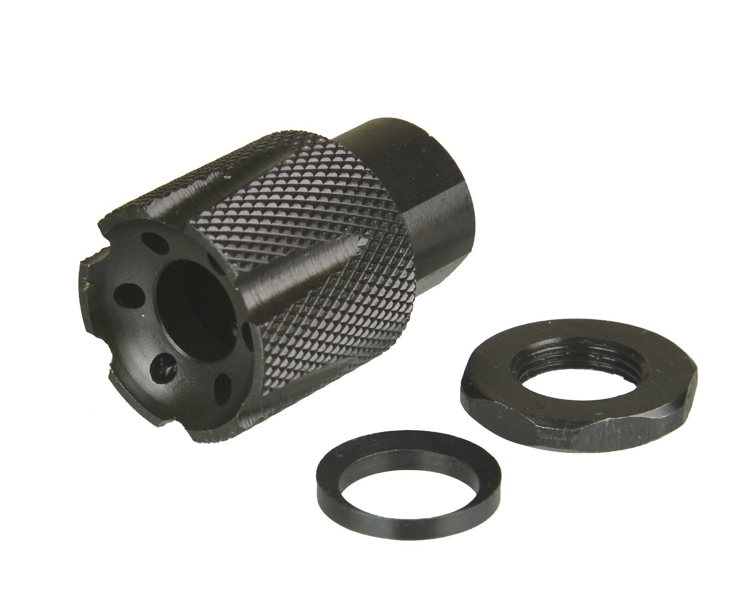 Steel 9/16x24 TPI .40,10mm .350 Muzzle Brake Compensator W Jam Nut ...