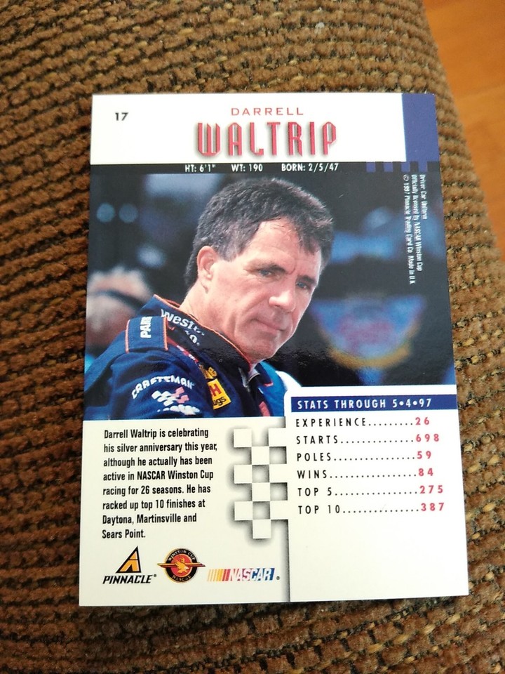 Darrell Waltrip 1997 Pinnacle Artist Proof Blue Parallel Insert Card ...