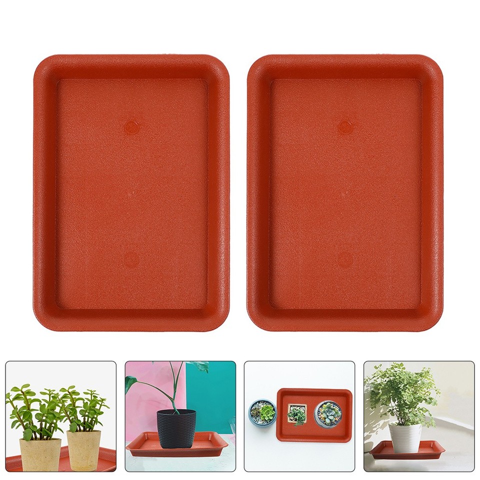 10 Pcs Plant Pot Tray Flower Trays Saucer Rectangular Drain for Plants ...