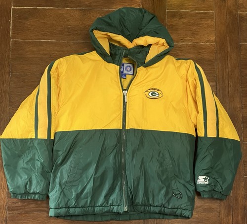 Men’s Vintage Starter Green Bay Packers Green And Yellow Heavy Jacket ...