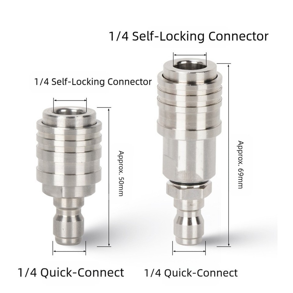Male Connector Automatic Locking Connector 1/4 Female Connector 1/4 ...
