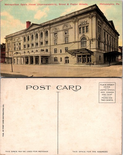 Philadelphia Pennsylvania Metropolitan Opera House Postcard | eBay