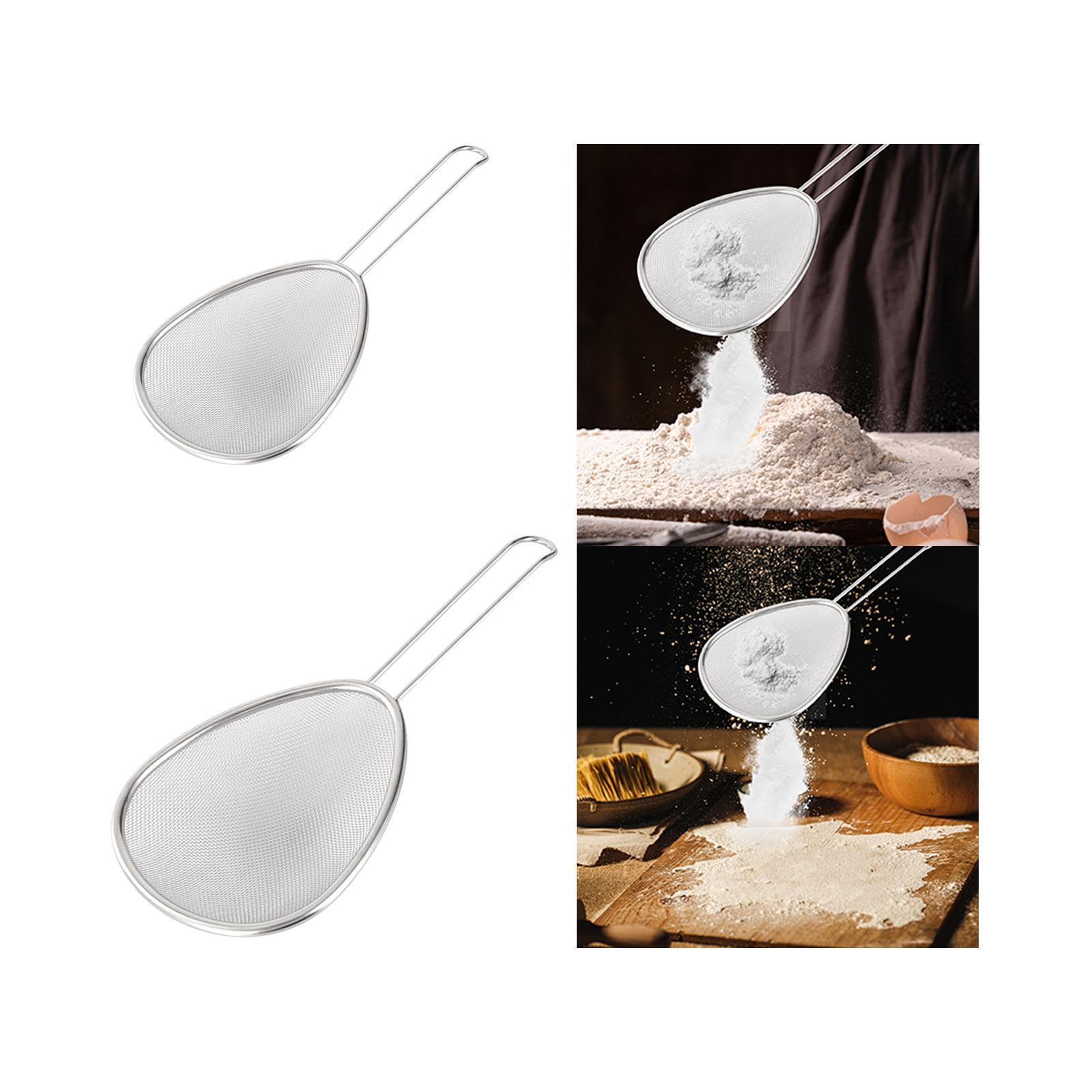 Fine Mesh Strainer Oval Easy to Clean Flour Sieve for Quinoa Juice ...