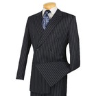 VINCI Men's Gangster Pinstripe Double Breasted 6 Button Classic Fit ...