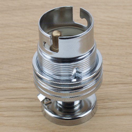 BC | B22 | Bayonet Cap Lampholder with wooden fixing base Kit UK Made ...