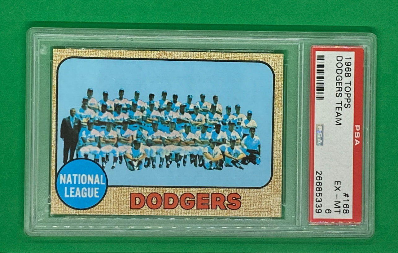 1968 Topps Dodgers Team #168 PSA 6 EX-MT Los Angeles National League | eBay