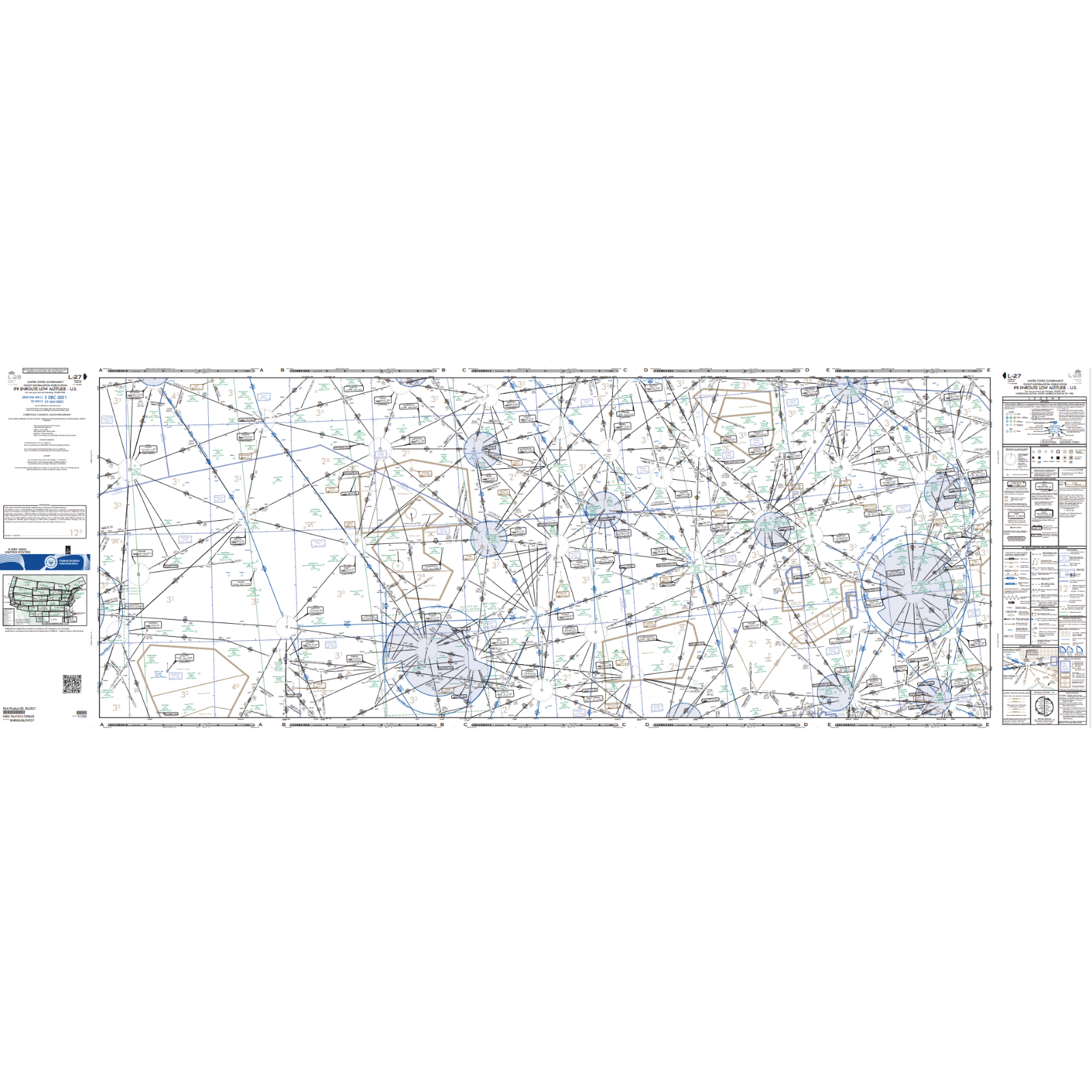 FAA Enroute IFR Low Altitude Chart US (L-Charts) - L27/28 - Select ...